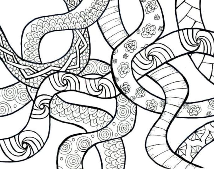 Coloring Page - Instant Download - Zendoodle, Tangle, Printable Doodle ...