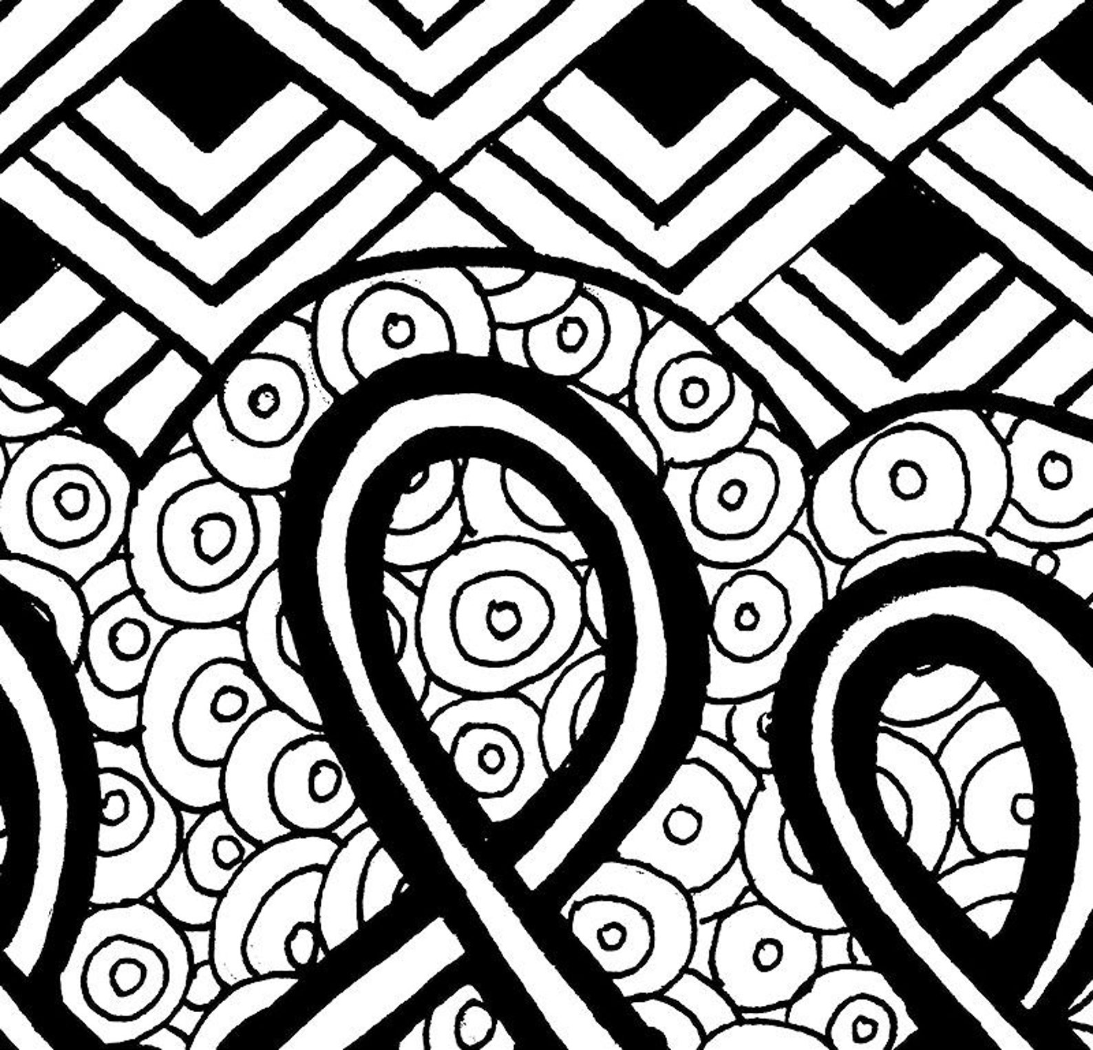 Instant Download - Coloring Page - Zendoodle, Tangle, Printable Doodle ...