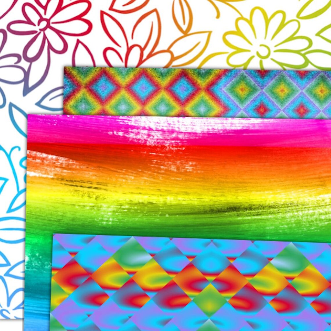 Digital Paper - "crayon Box", VOL 2: Some CU OK, Vibrant Colors ...
