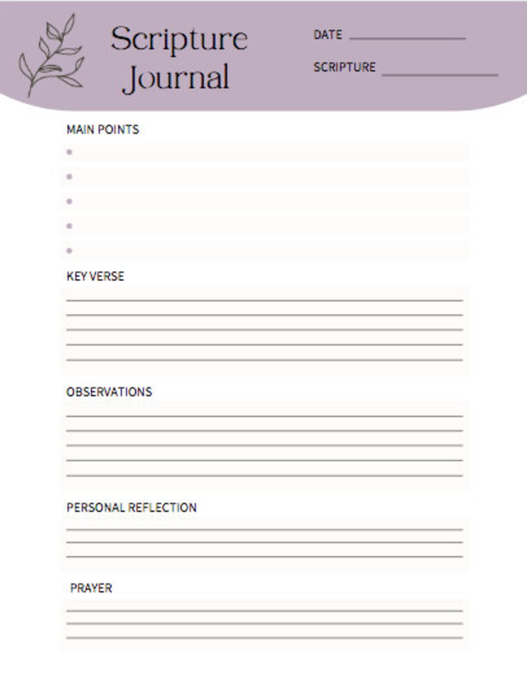 Scripture Journal Printable - Etsy