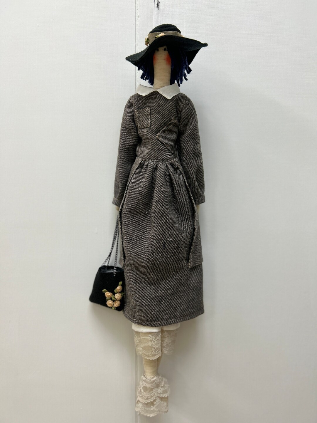 1:3 Scale Tilda Doll, Fabric Doll brown Dress for Collection by ...