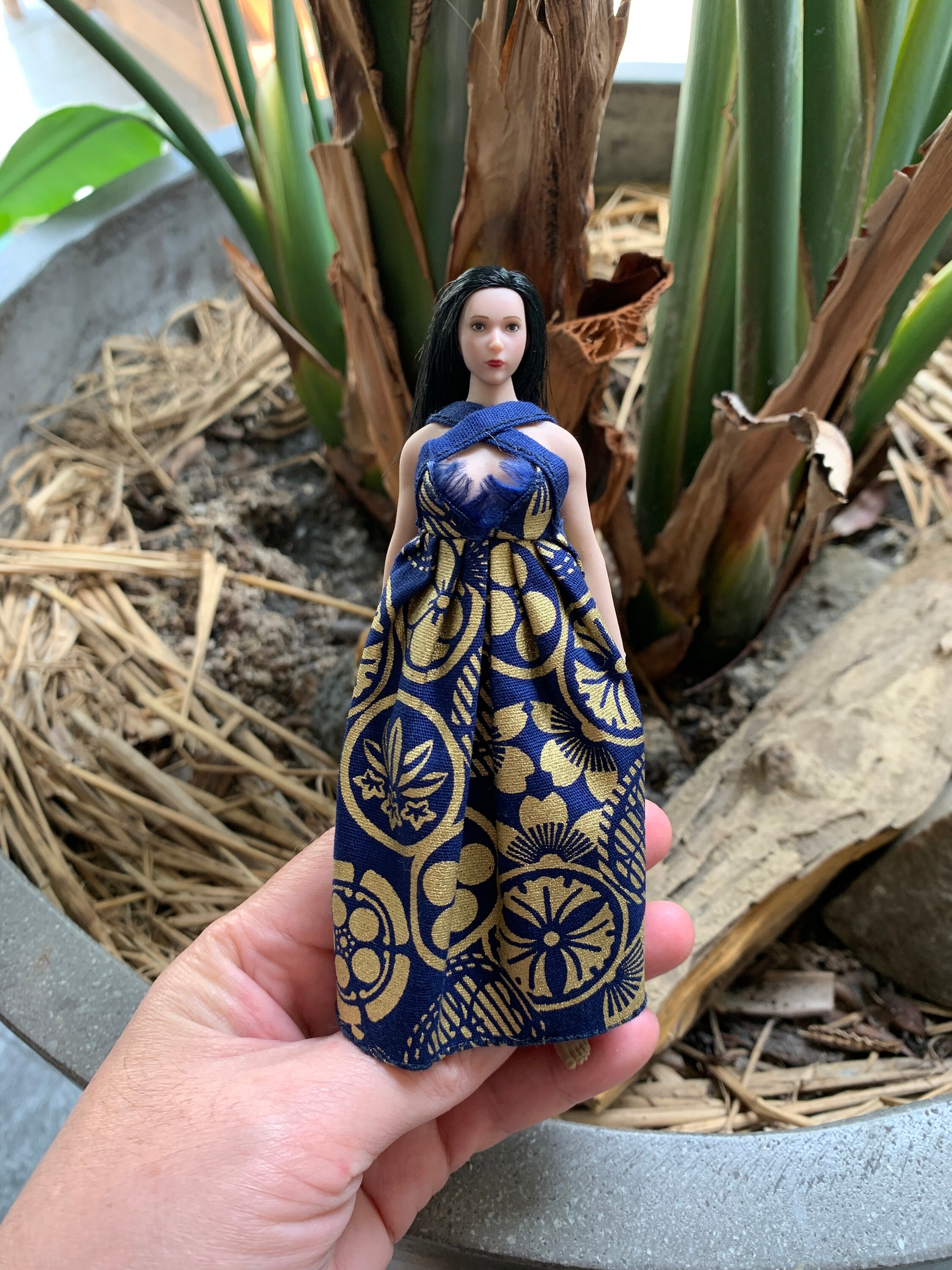 112 Scale Tbleague Phicen Female Doll Dress Bluegolden Etsy Uk