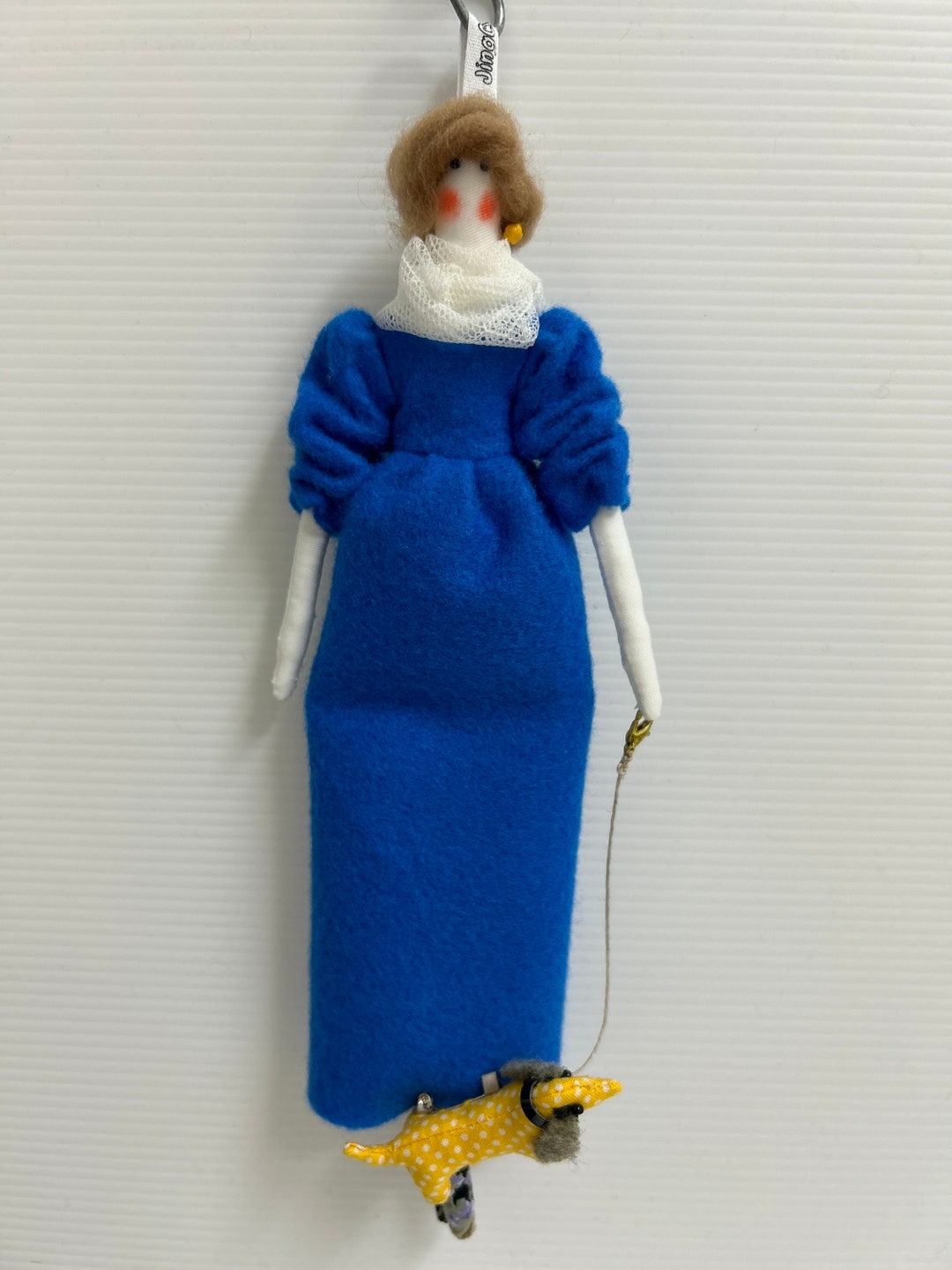 1:6 Scale Tilda Doll, Fabric Doll Blue Dress With Dog by Jingcreations ...