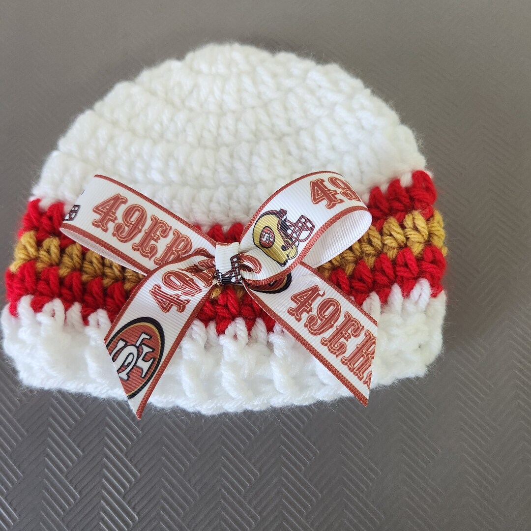 San Francisco 49ers, Hand Crochet, Newborn Fits to 3 Months, Made in ...