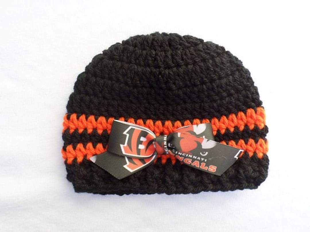 Baby Hat, Cincinnati Bengals, Hand Crochet, Newborn Fits to 3 Months - Etsy