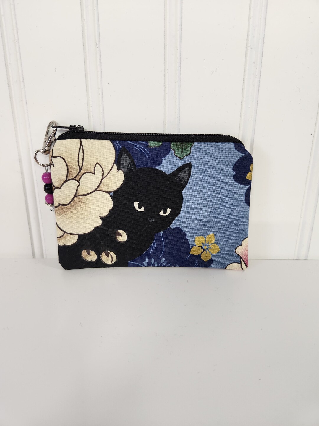 Fabric Coin Purse, Tropical Black Cat, Free Shipping, Made in Ohio - Etsy
