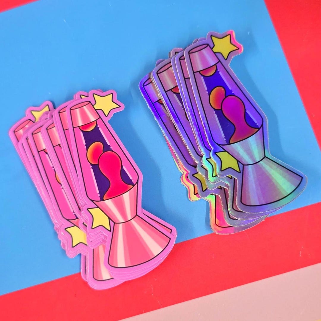 Retro Lava Lamp Sticker: Y2K Holographic or Glossy Vinyl Decal - Etsy