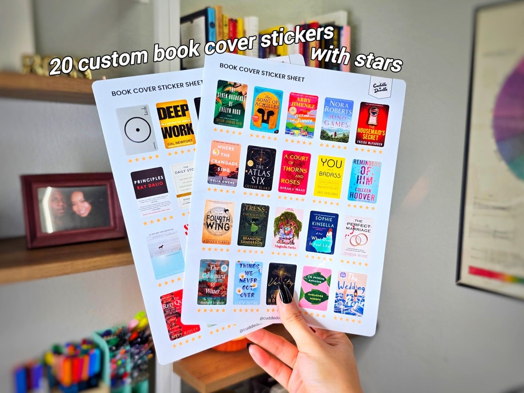 Custom Book Cover Stickers, Personalized Book Tracker, Matte or Glossy ...