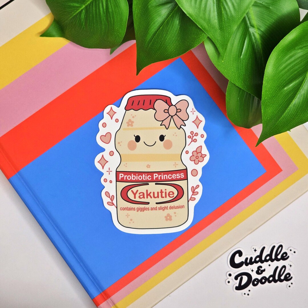 Yakutie Probiotic Princess Sticker – Yakult Cute Kawaii Drink Vinyl ...