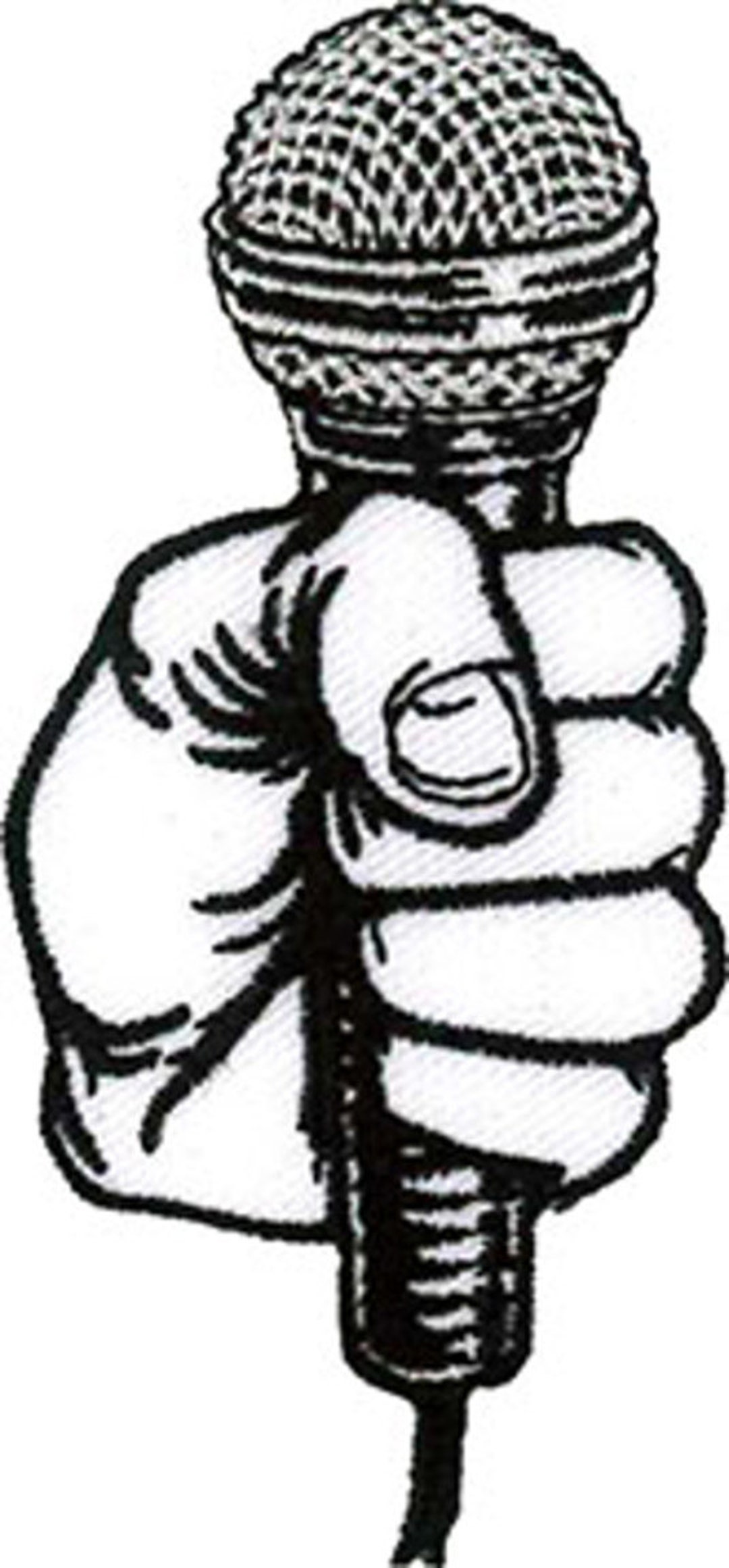 Microphone Embroidered Patch 4cm X 9cm - Etsy