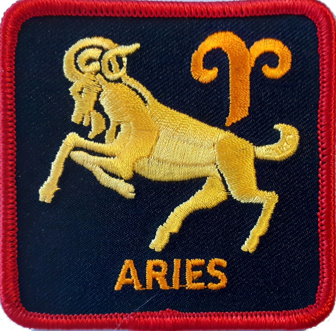 Zodiac Aries Square Embroidered Patch 7cm X 7cm - Etsy
