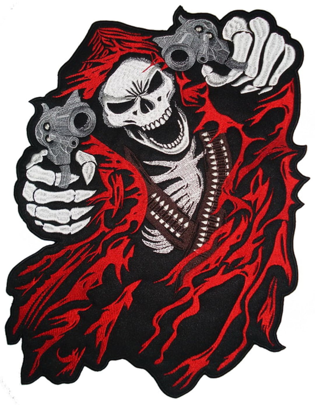 Reaper With Guns Embroidered Back Patch 39cm X 25.5cm - Etsy