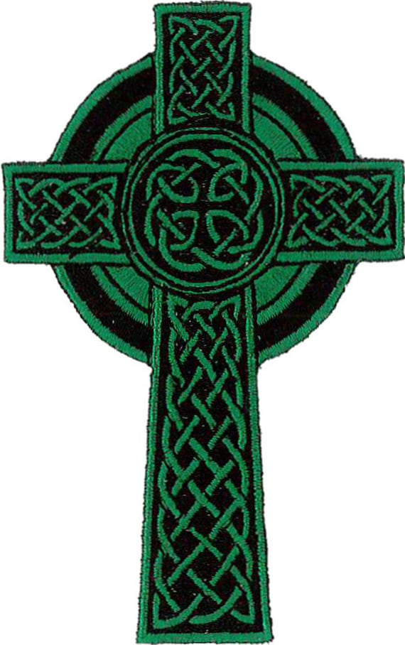 Celtic Cross Green Embroidered Patch 6cm x 10cm | Etsy