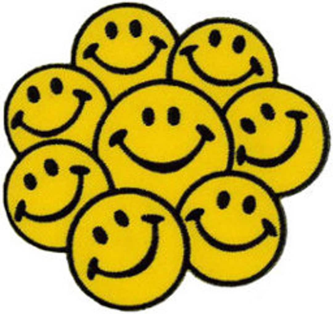 Smiley Multi Face Patch 9cm X 9cm - Etsy