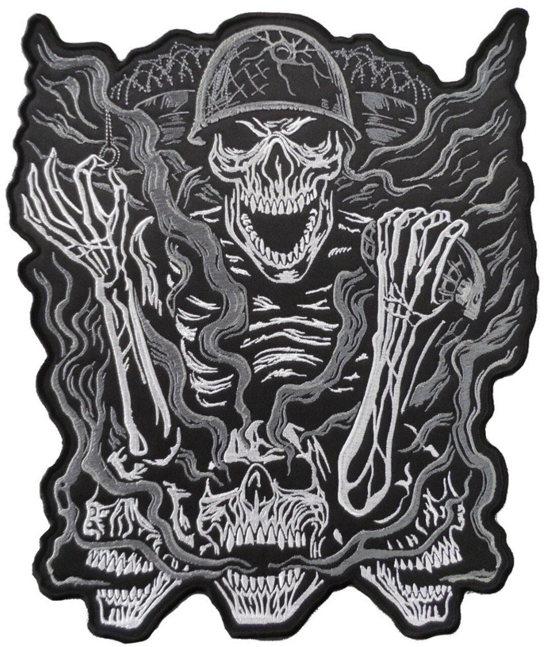 Soldier Skull Black Back Patch 25cm X 29cm 10 X 11.5 Approx - Etsy