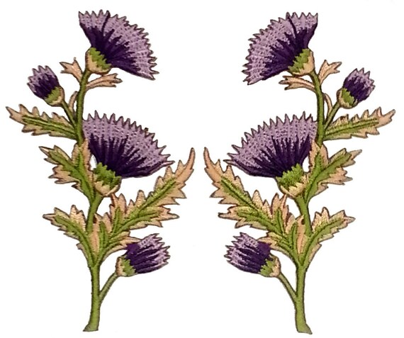 Thistle Embroidered Patches 12cm X 7cm Approx Each pk of 2 - Etsy