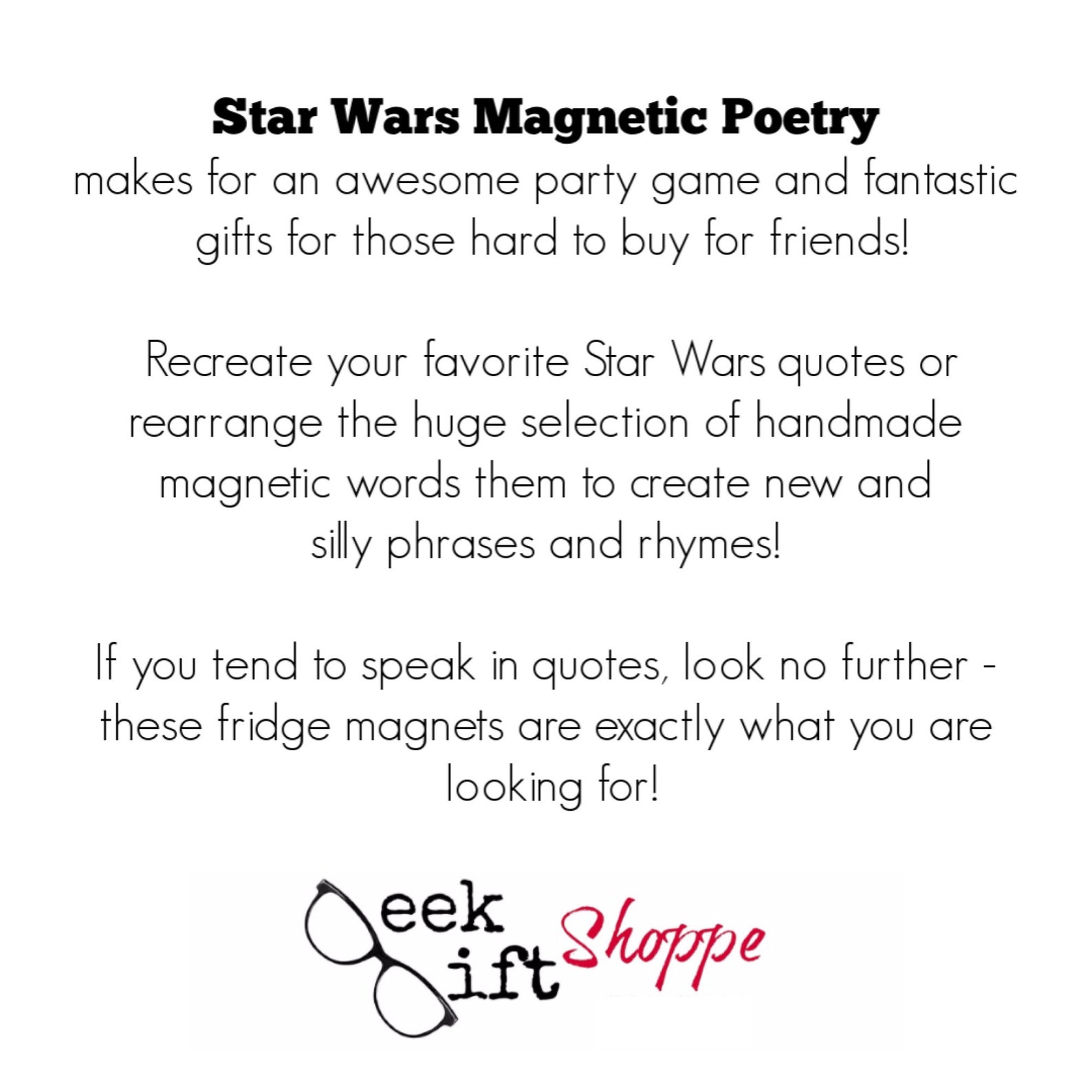 Star Wars Poetry Magnets / Fridge Magnet / Star Wars Gift Game | Etsy