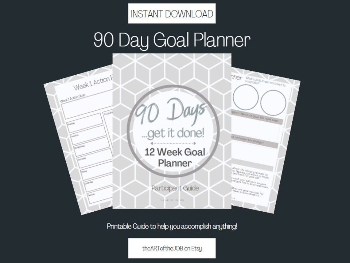 90 Day Complete Goal Planner Guide Digital Download - Etsy