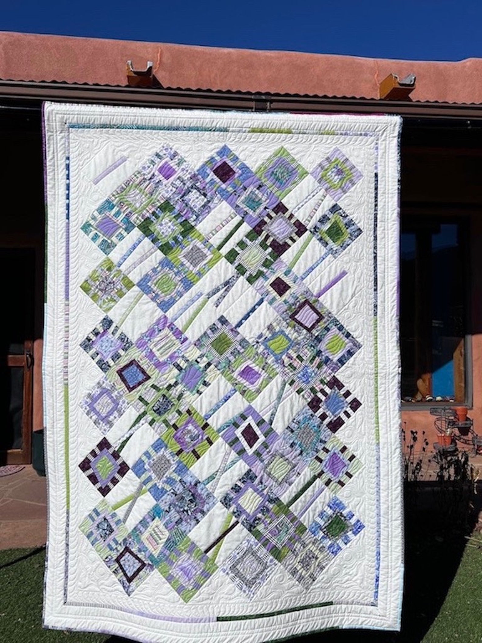 Handmade Modern Quilt, Lap Quilt, Quilted Wallhanging, Handmade Quilt ...