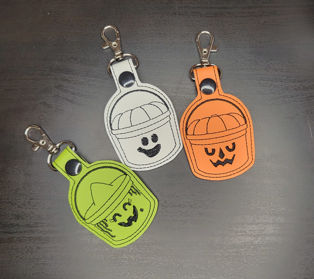 Halloween Pail Keychain - Ghost, Witch, Pumpkin - Etsy