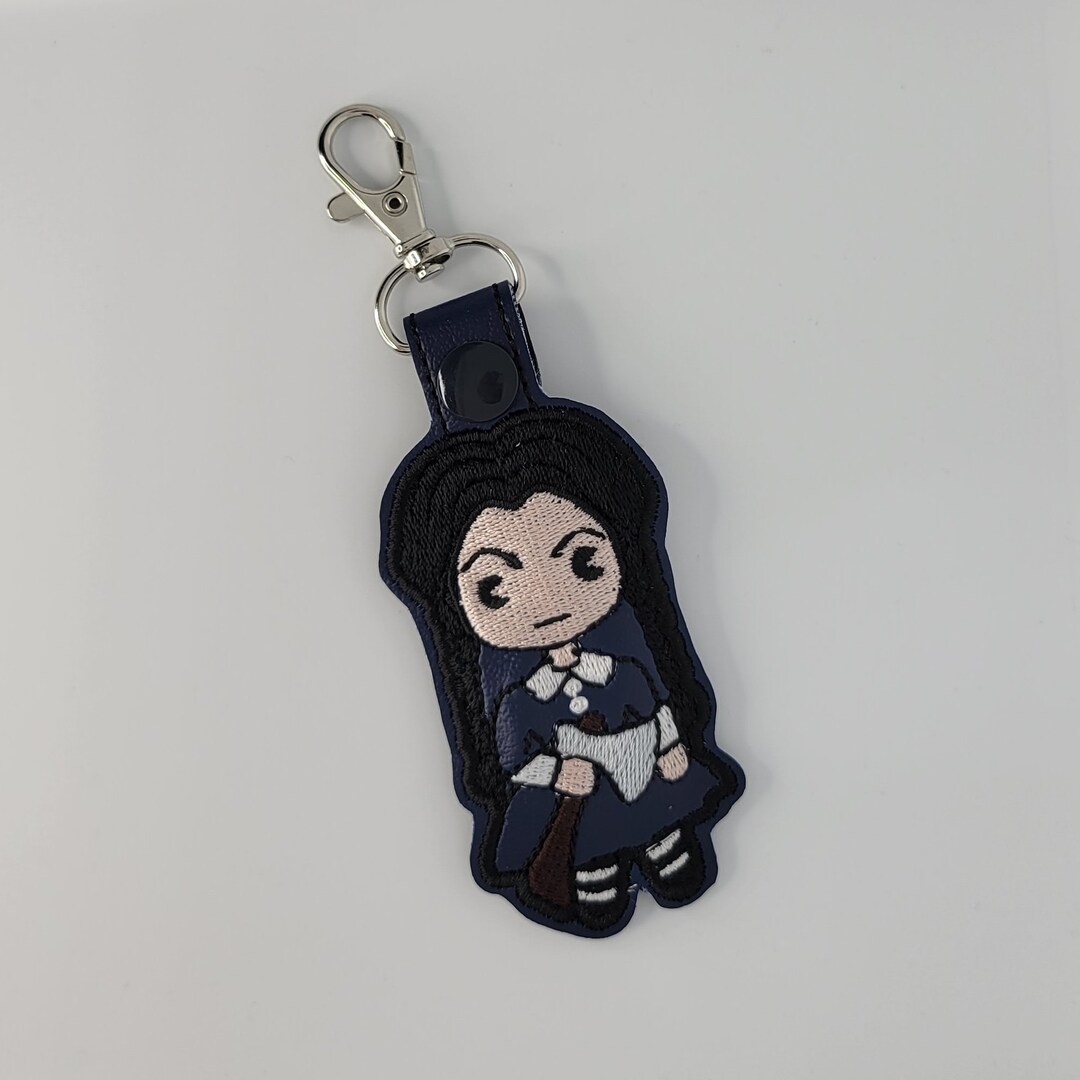 Chibi Wednesday Keychain Spooky Embroidered Vinyl - Etsy