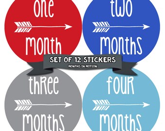 Monthly Baby Sticker Baby Boy Baby Girl Baby Month | Etsy