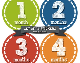 Baby Month Stickers Baby Boy Gift Milestone Stickers | Etsy