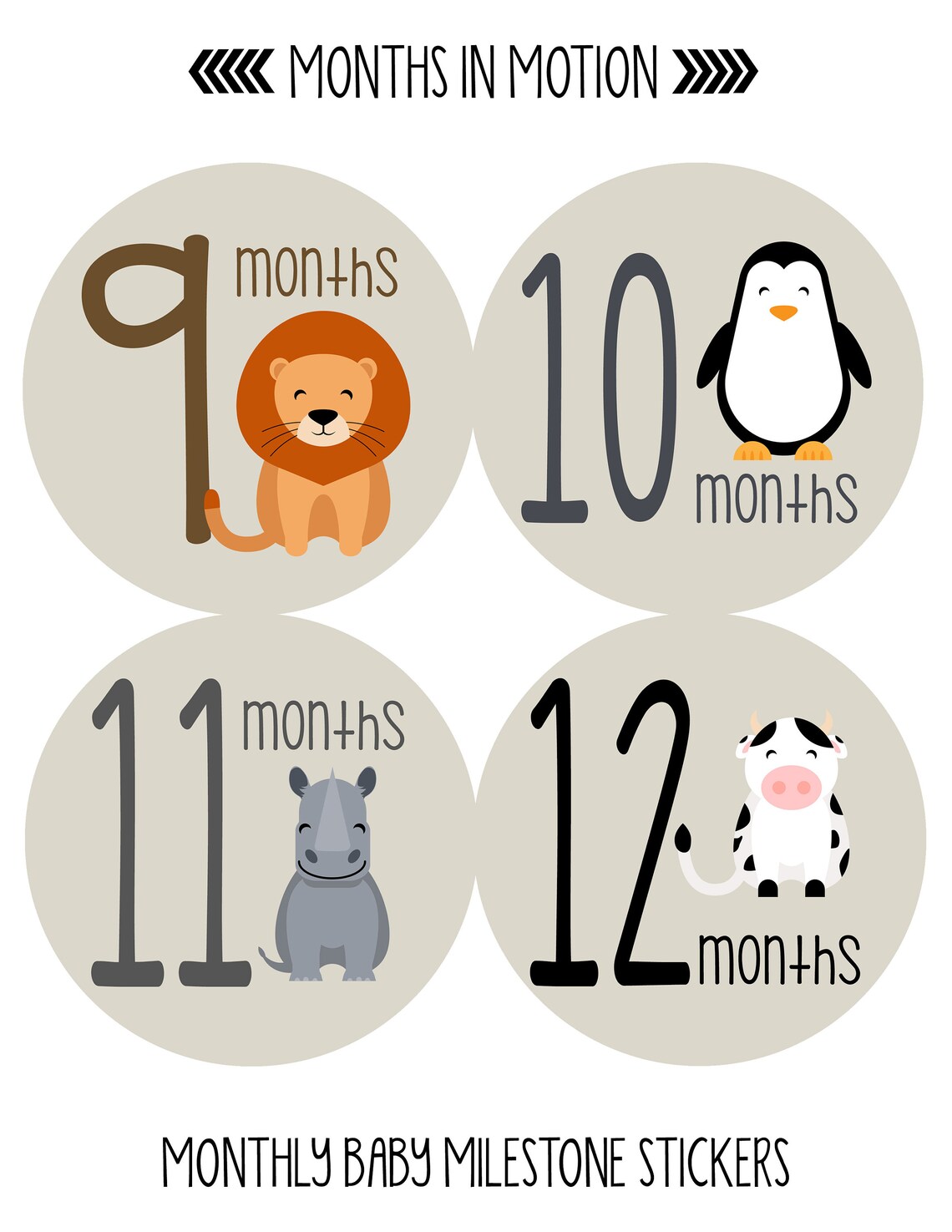 Monthly Baby Sticker Baby Boy Baby Girl Baby Month - Etsy