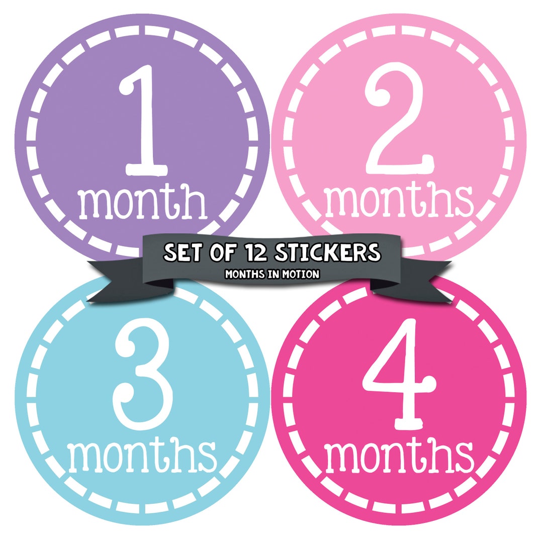 Monthly Baby Stickers Baby Month Stickers Baby Girl Month - Etsy
