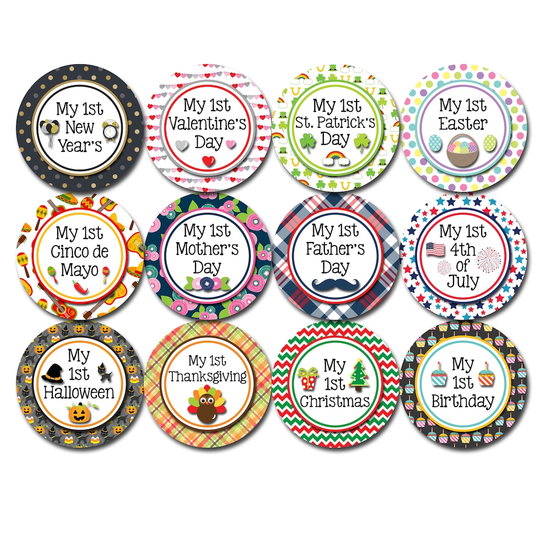 Baby Milestone Stickers Holiday Edition Baby's First Holiday Monthly ...