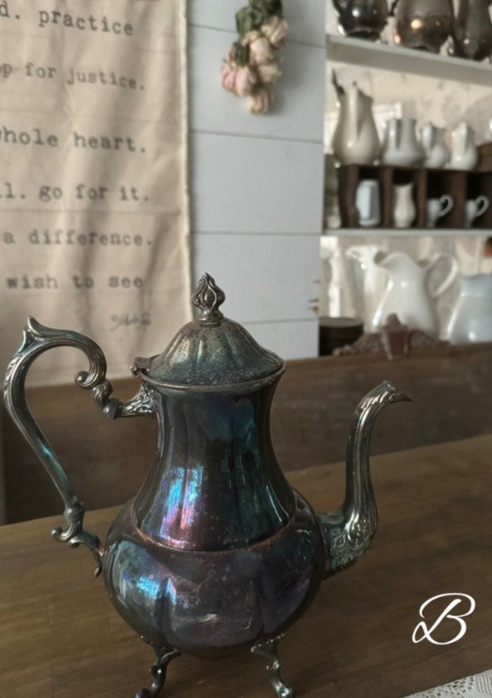 Vintage Silver Tea Pot - Etsy