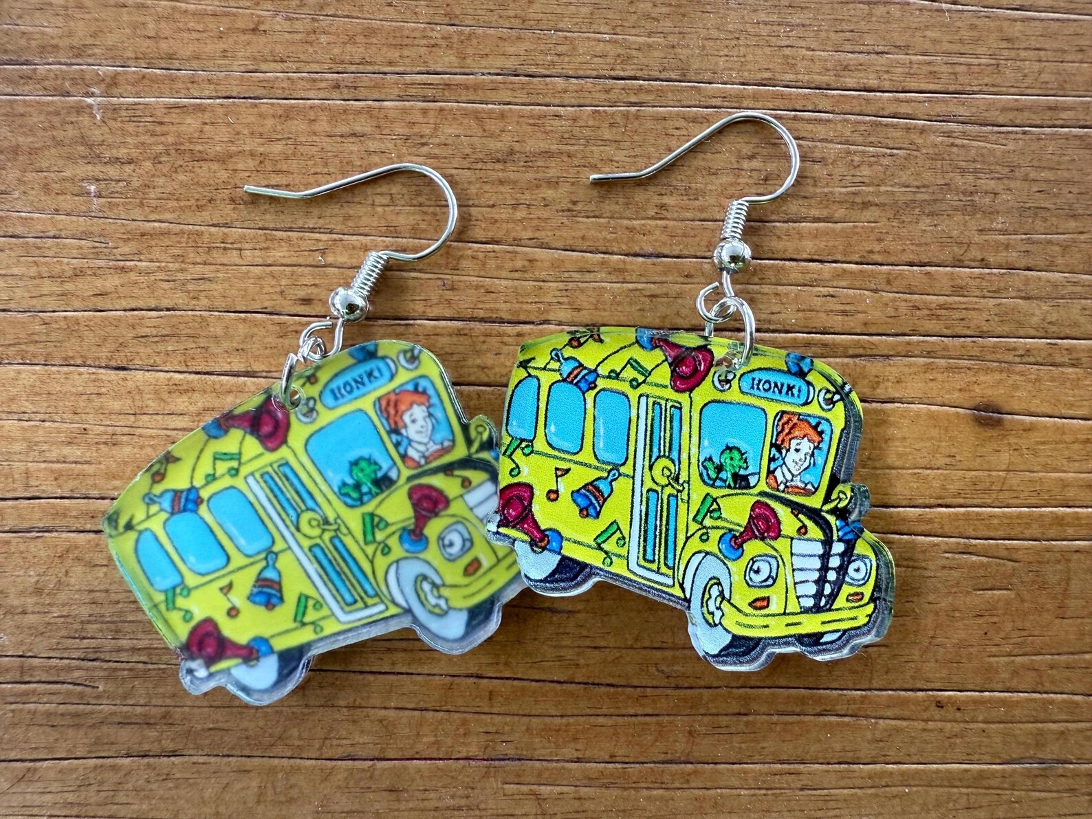 Magic School Bus Earrings | Retro Teacher Earrings | Ms. Frizzle ...