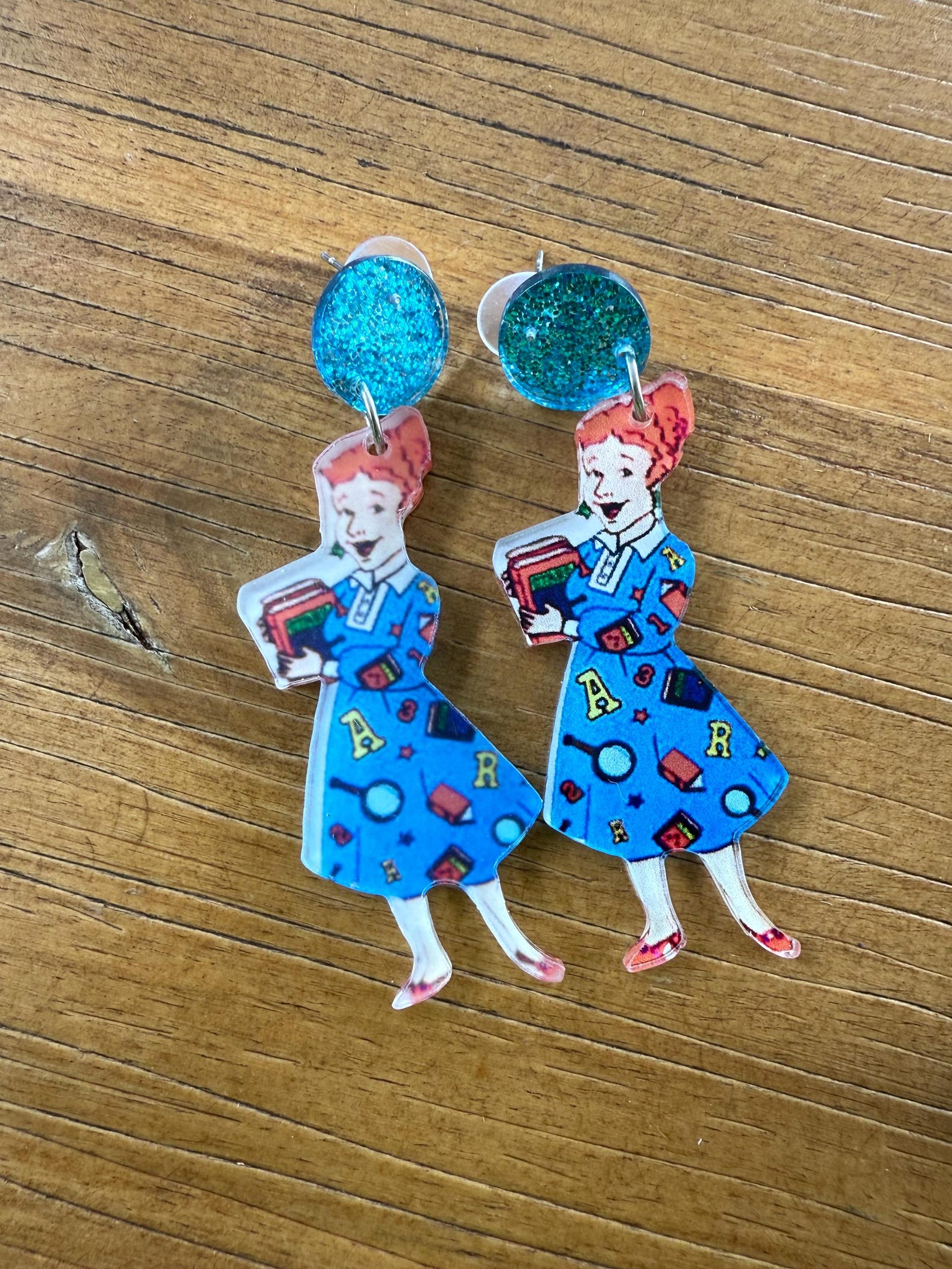 Magic School Bus Earrings | Retro Teacher Earrings | Ms. Frizzle ...