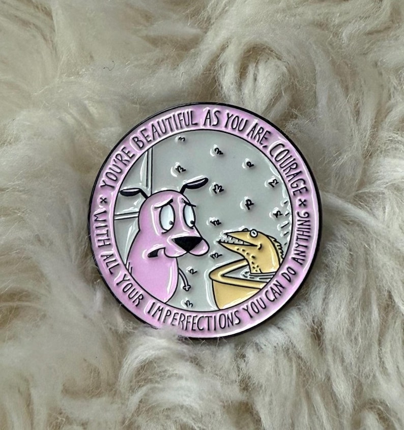 Courage the Cowardly Dog Enamel Pin: Collectible Fan Art - Etsy