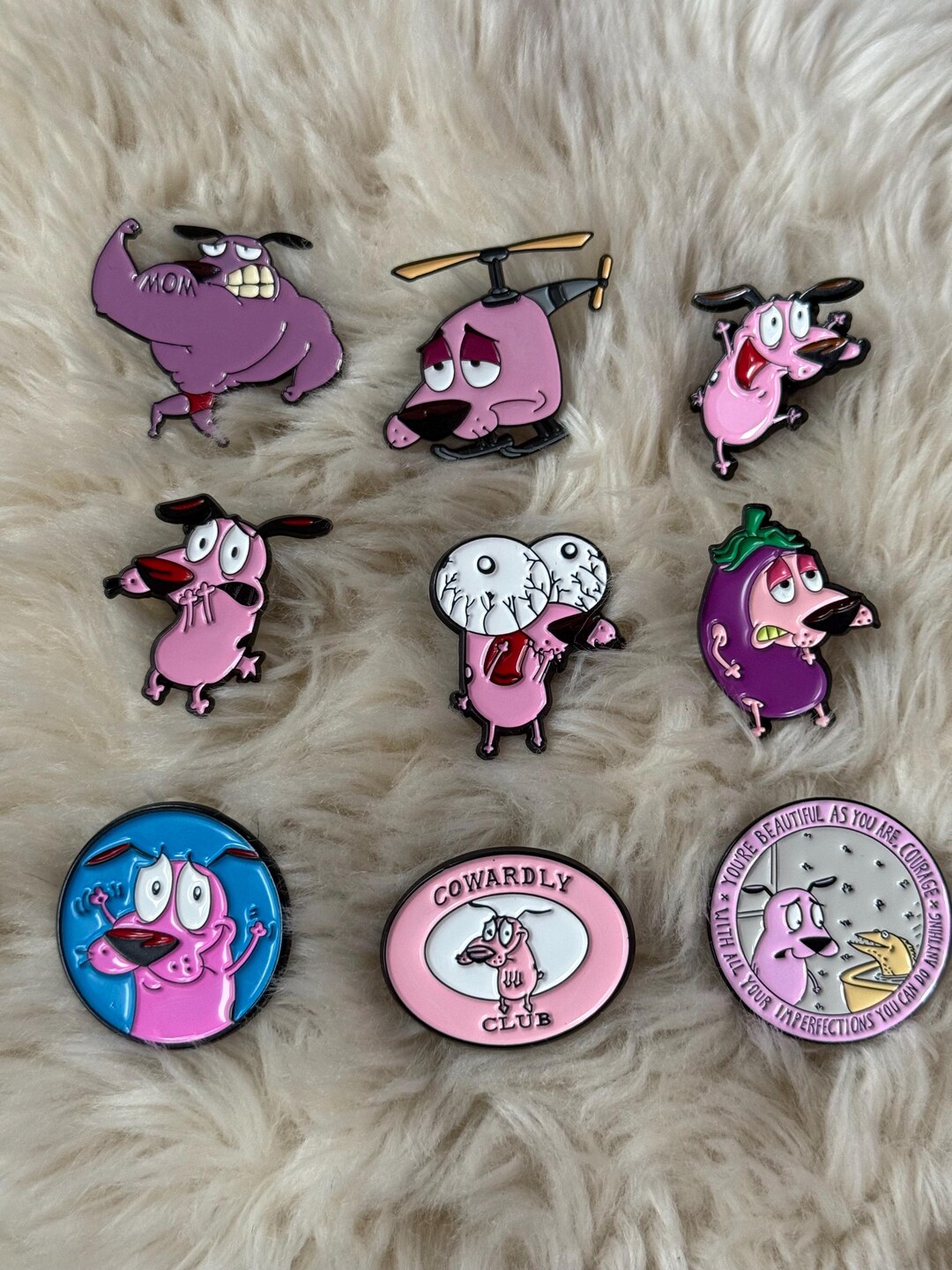 Courage the Cowardly Dog Enamel Pin: Collectible Fan Art - Etsy