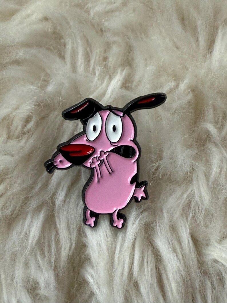 Courage the Cowardly Dog Enamel Pin: Collectible Fan Art - Etsy
