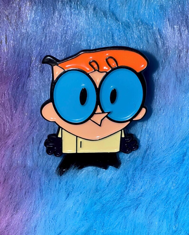 Dexter Inspired Enamel Pins – 90s Cartoon Scientist Hard Lapel ...