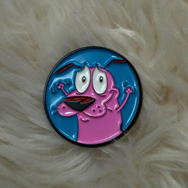 Courage the Cowardly Dog Enamel Pin: Collectible Fan Art - Etsy