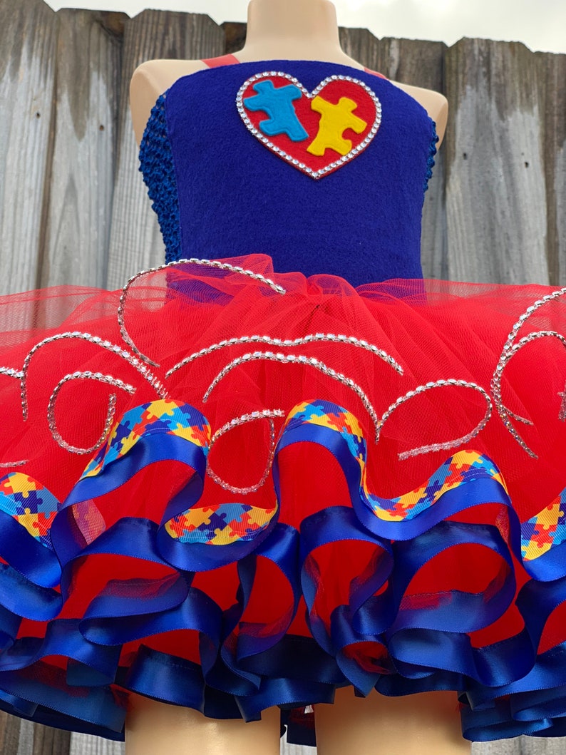 Autism Awareness Dress, Autism Awareness Tutu Dress, Puzzle Piece Dress ...