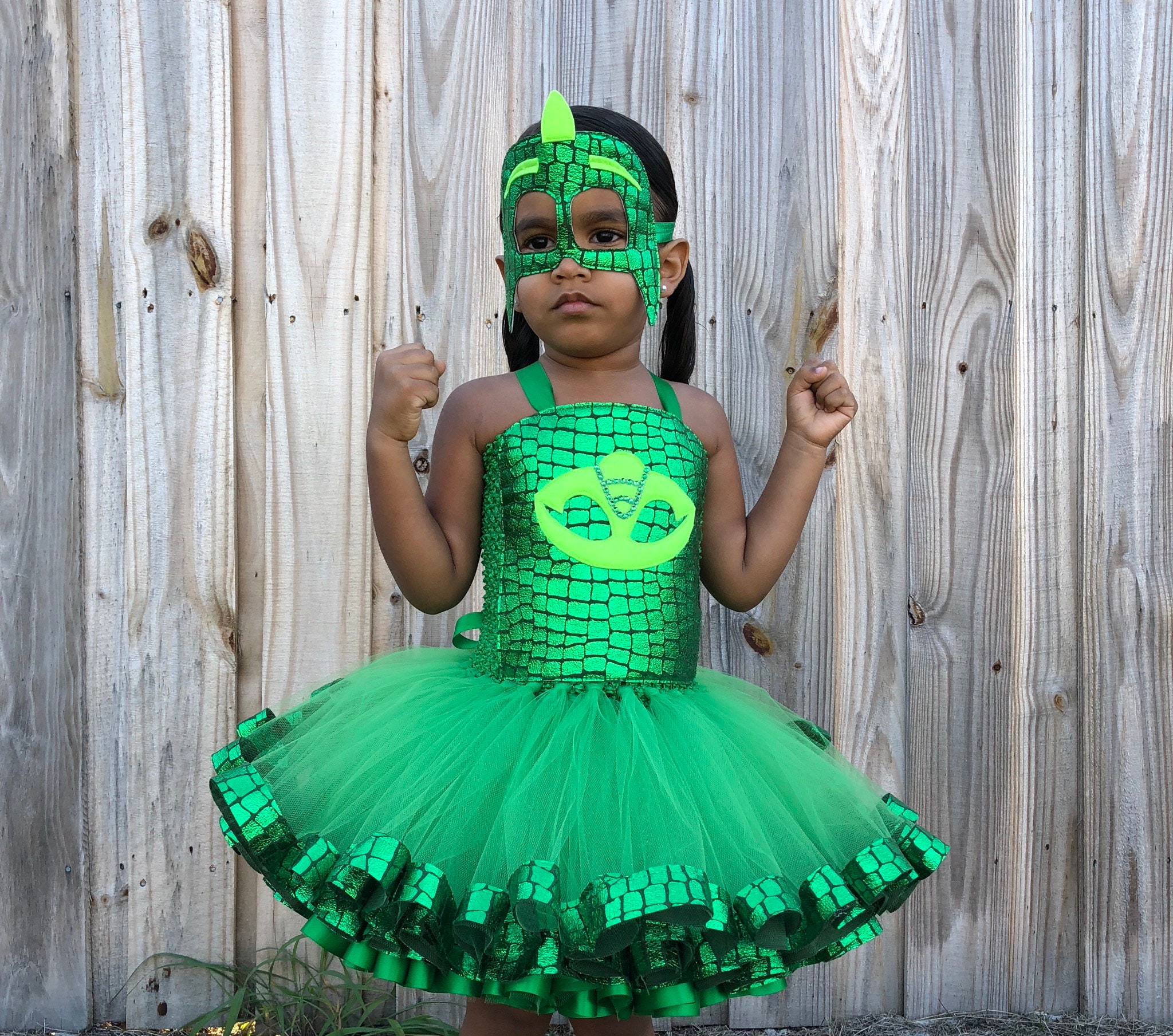 Gekko Dress, Pj Masks Birthday Outfit, Gekko Costume, Pj Mask Tutu, Pj ...
