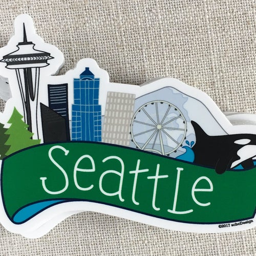 Seattle Skyline Vinyl Sticker / Seattle Washington Sticker / | Etsy