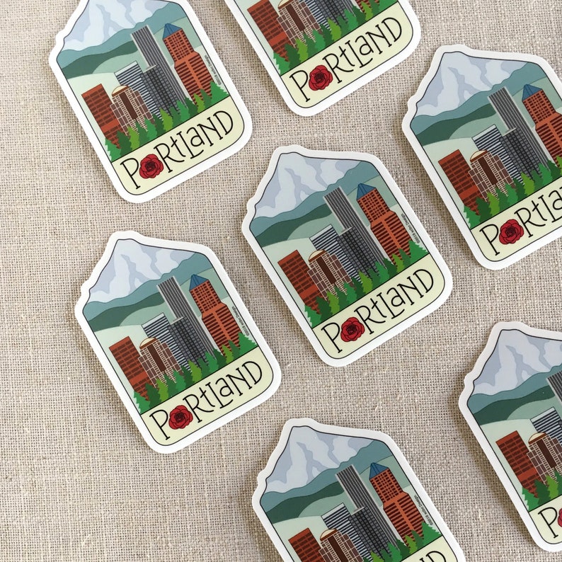 Portland City Vinyl Sticker / Downtown Portland Oregon Sticker - Etsy India