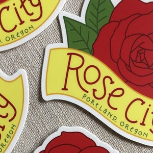 Rose City Vinyl Sticker / Portland Oregon Modern Sticker / Cool Laptop ...
