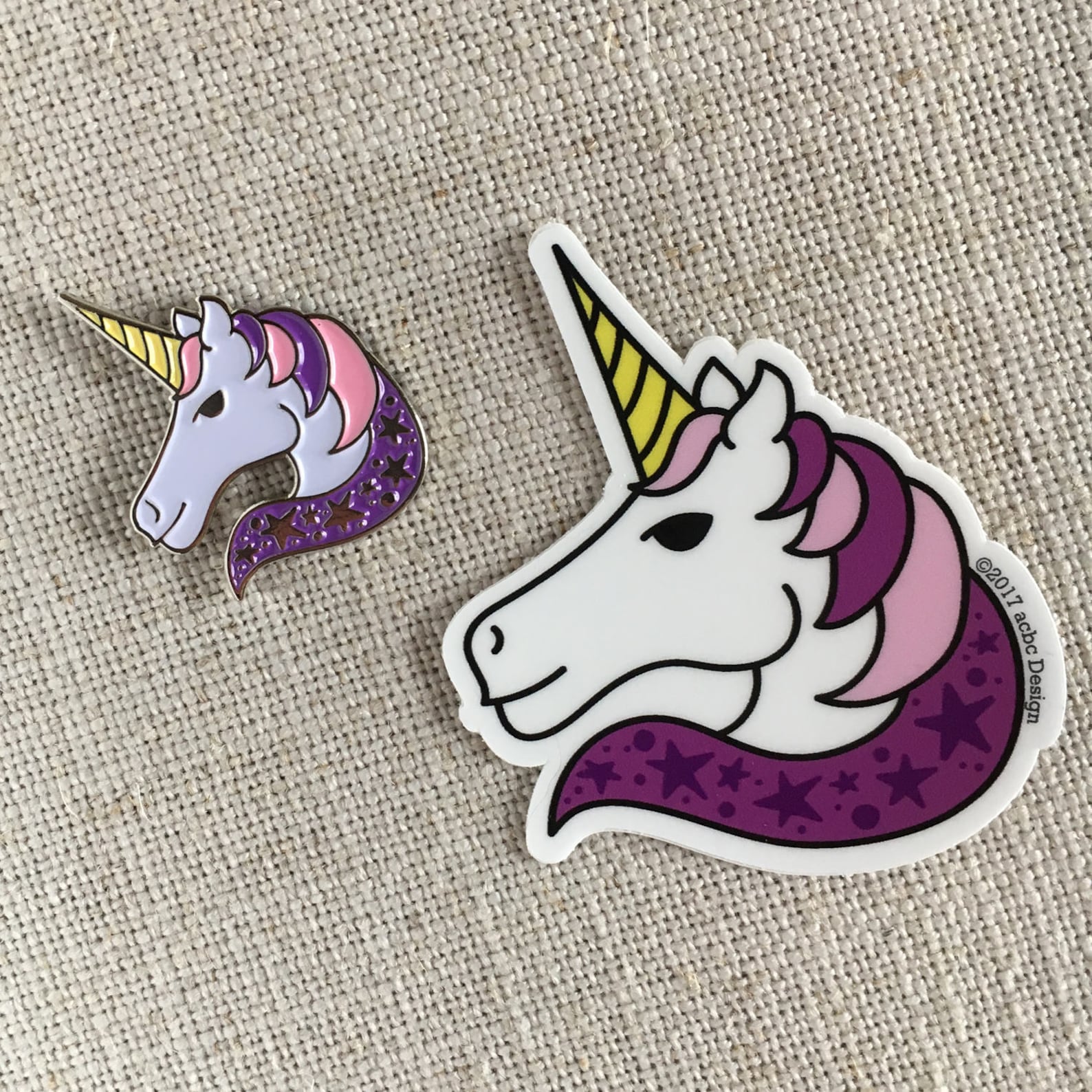 Unicorn Enamel Lapel Pin / Cute Purple Pink Unicorn Pin / - Etsy