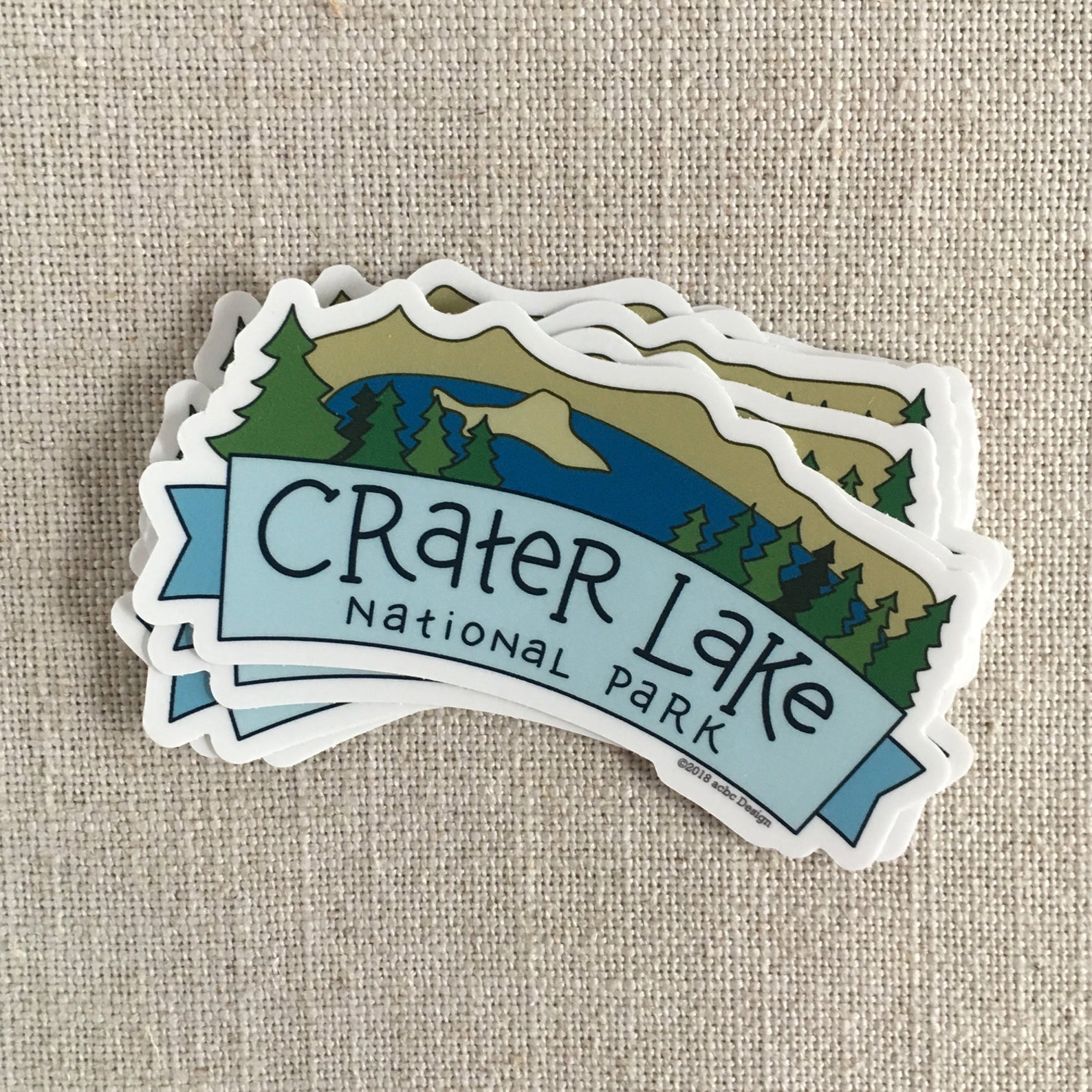 Crater Lake National Park Vinyl Sticker / Illustrated - Etsy