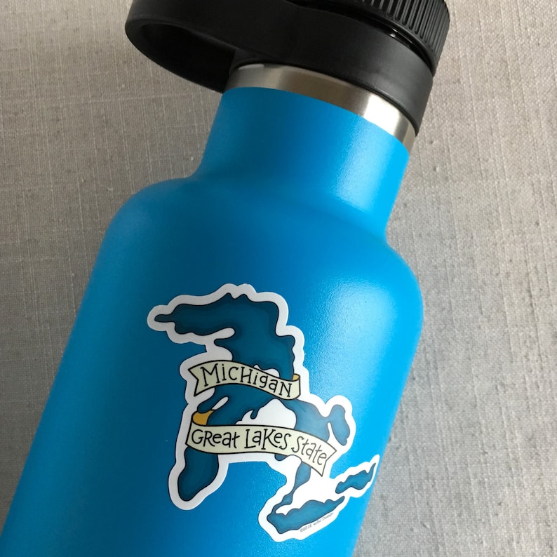Michigan Great Lakes Vinyl Sticker / Michigan Sticker / Water - Etsy