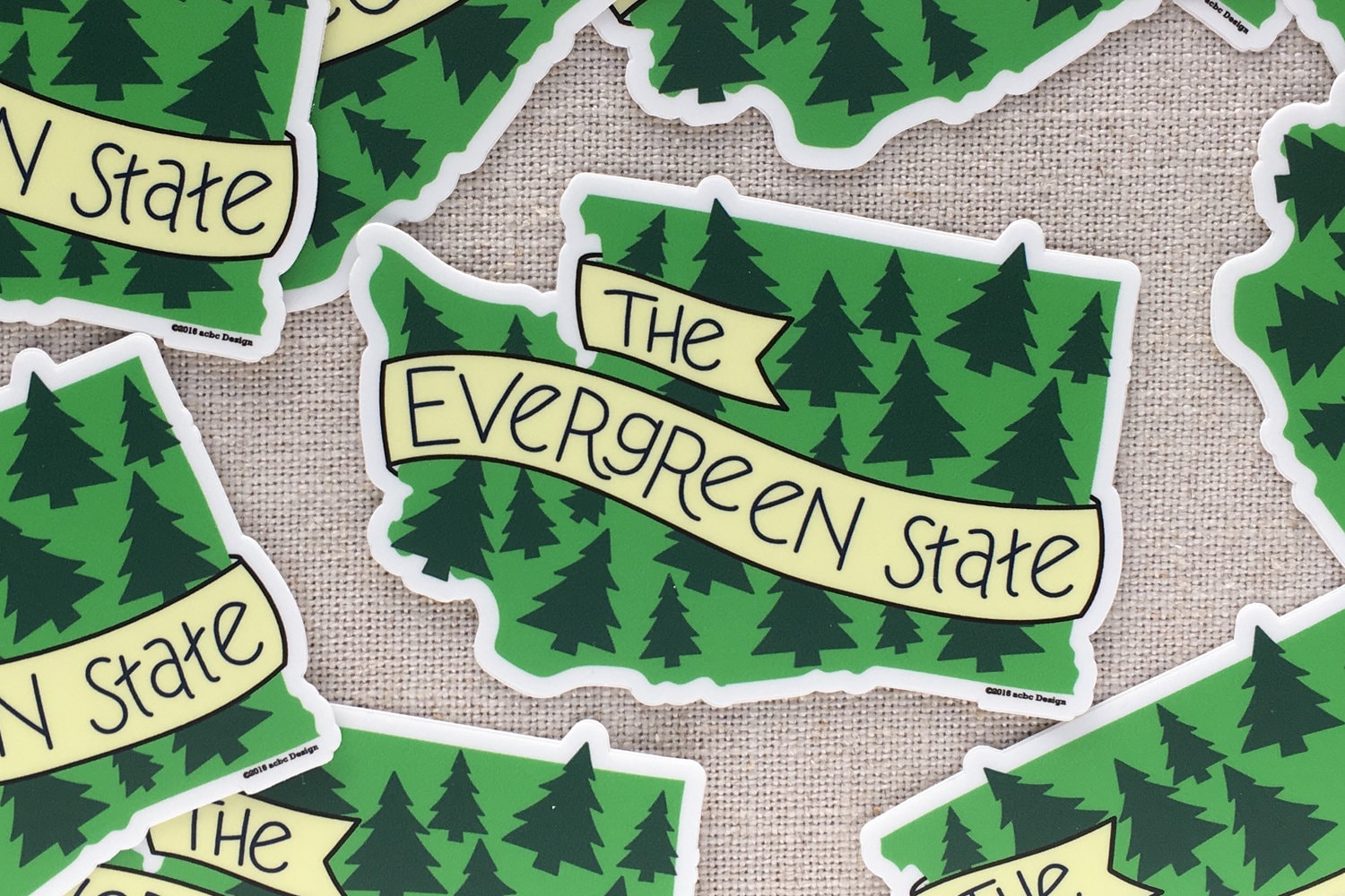 The Evergreen State Vinyl Sticker / Modern Illustrated | Etsy