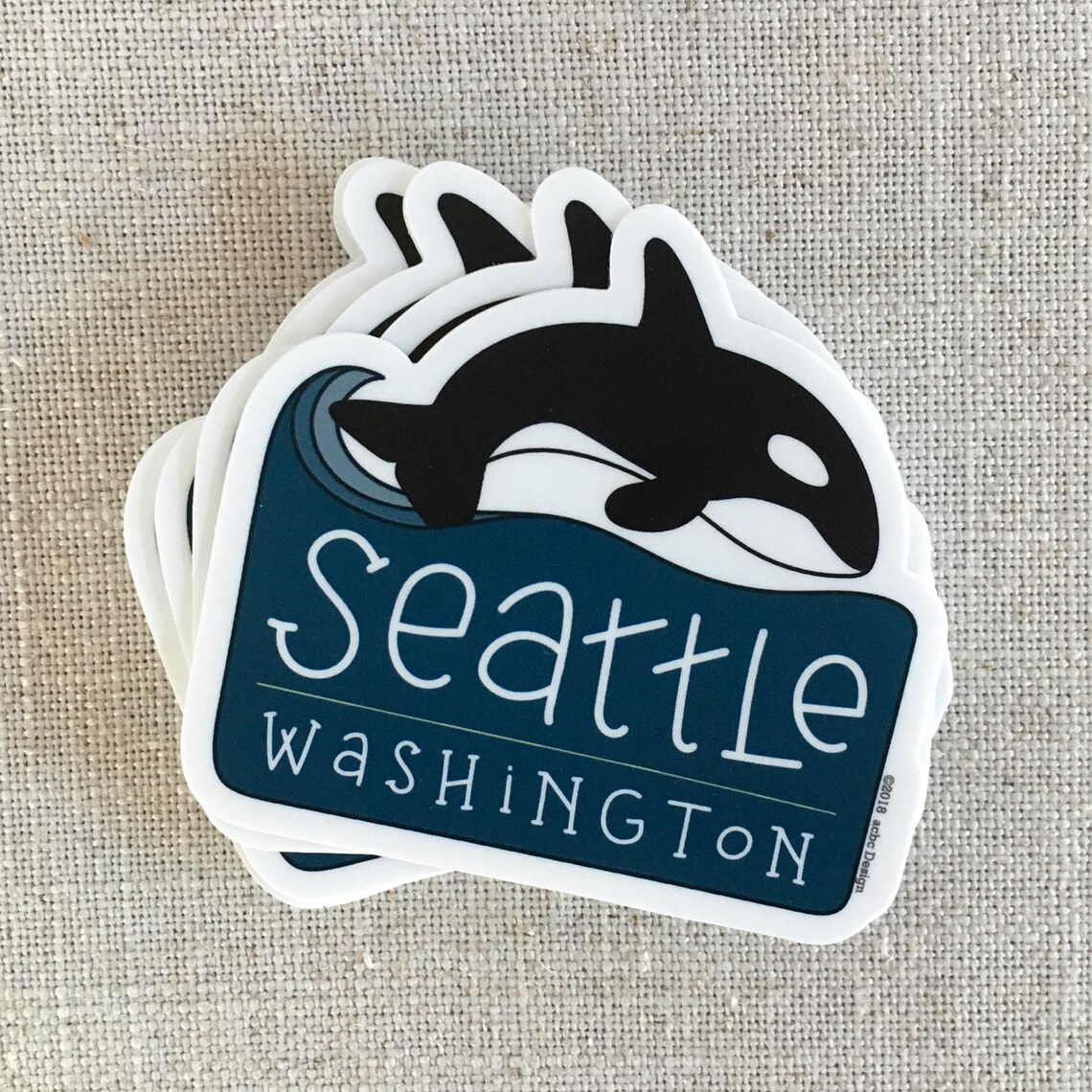 Seattle Whale Vinyl Sticker / Seattle Washington Sticker / Modern ...