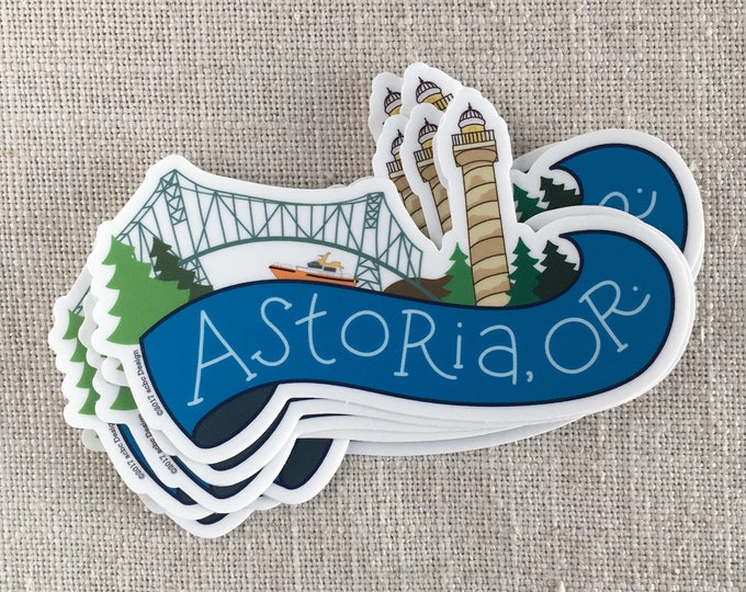 Astoria Oregon Vinyl Sticker / Oregon Coast Sticker / Astoria Column ...