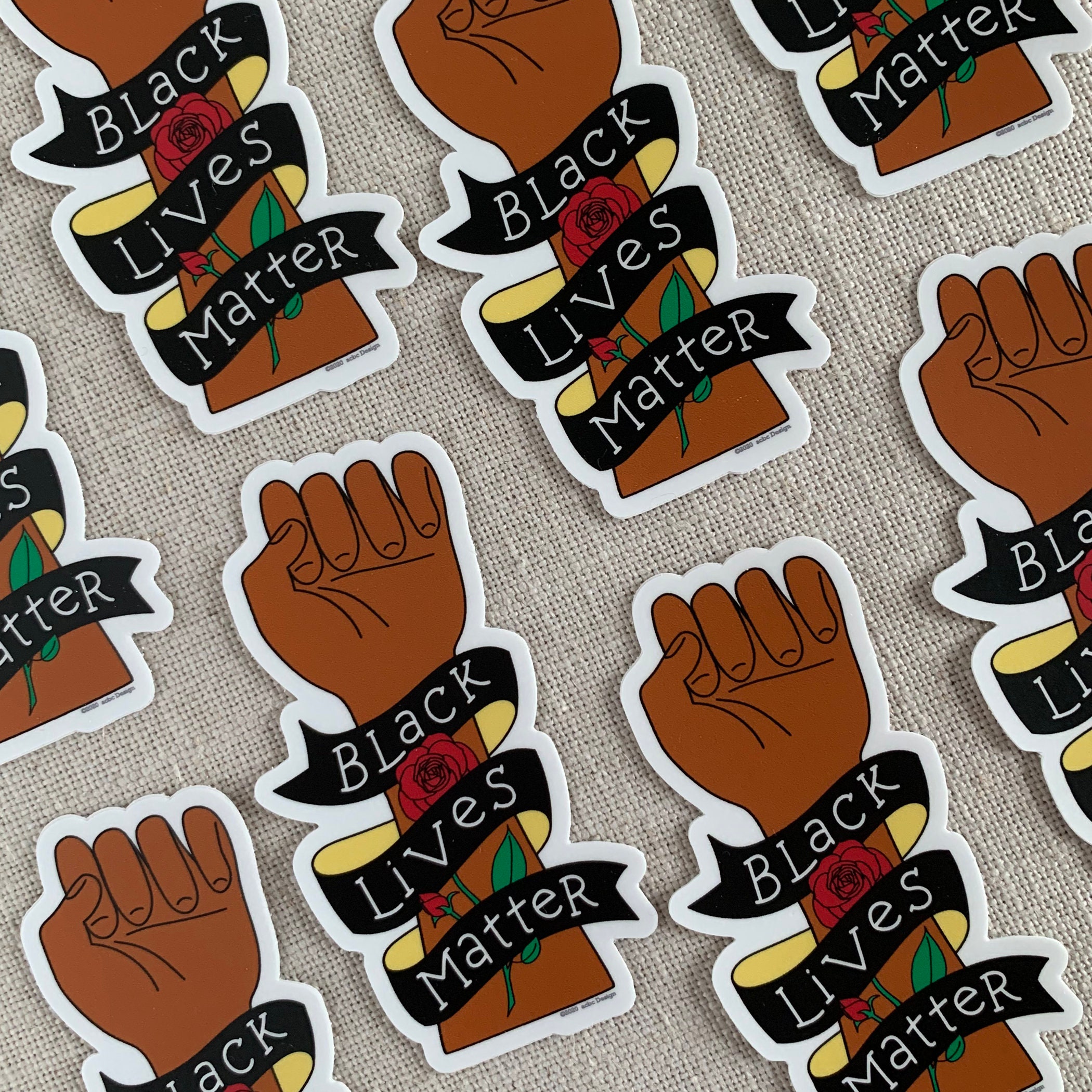 Black Lives Matter Rose Vinyl Sticker / Sticker for Charity / | Etsy